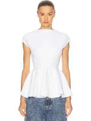 Alaïa Peplum Top - Blanc