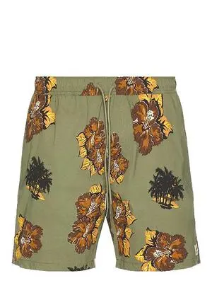 Brixton Everyday Stretch Hybrid Swim Short - Olive Surplus Floral
