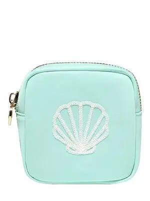 Stoney Clover Lane Shell Embroidered Mini Pouch - Cotton Candy