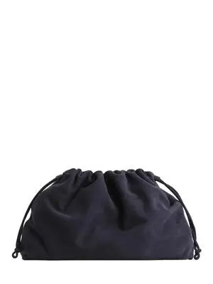 Cos Cavatelli Suede Clutch Bag - Navy