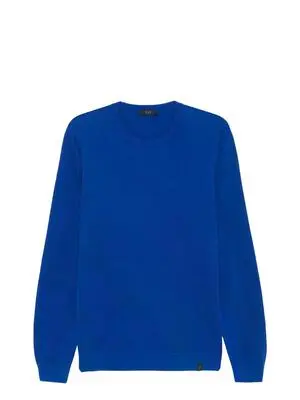 FAY Round-neck Cotton Sweatshirt - Blue