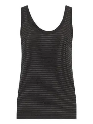 8PM Striped Jersey Tank Top - Black