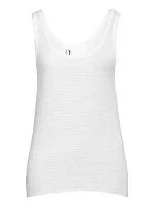 8PM Striped Jersey Tank Top White