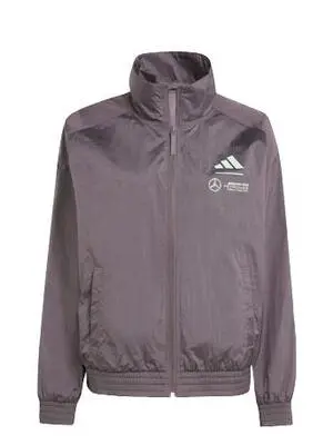 Adidas Mercedes Amg Petronas Formula Team Premium Woven Track Top - Grey Strata/frozen Green