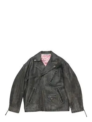 Acne Studios Leather Biker Jacket - Black
