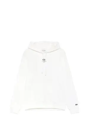 Lacoste Cotton Fleece Hoodie - White
