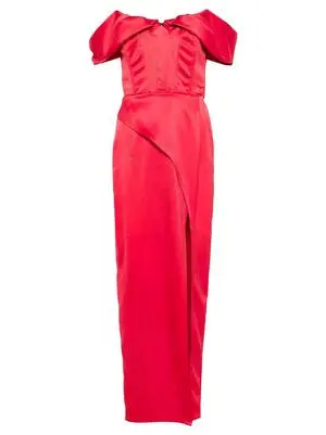 MITILIANE COUTURE Corset-style Maxi Dress - Red