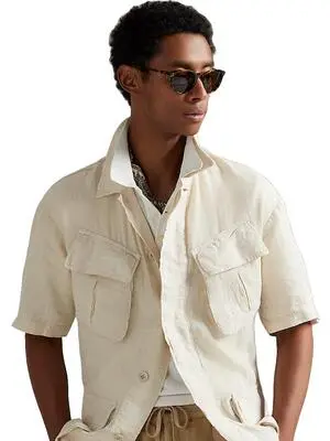 Ralph Lauren Garment-dyed Slub Linen Overshirt - New Stone