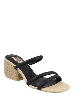 Mia Inara Espadrille Slide Sandal - Black