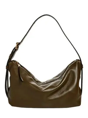 Moschino Tie Me Leather Shoulder Bag - Forest