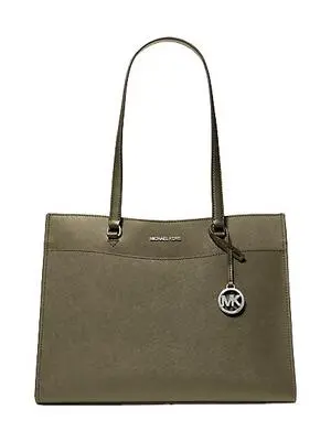 Michael Kors Michael Kors Jet Set Travel Large Saffiano Leather Tote Green
