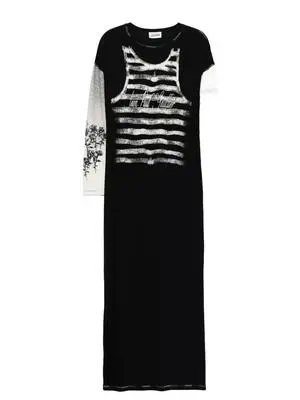 JEAN PAUL GAULTIER Tattoo Printed Dress - Black