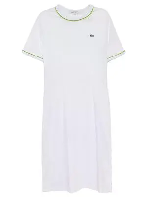 Lacoste Trimmed Jersey Dress - White