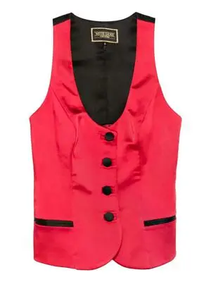 MITILIANE COUTURE Satin Waistcoat - Red