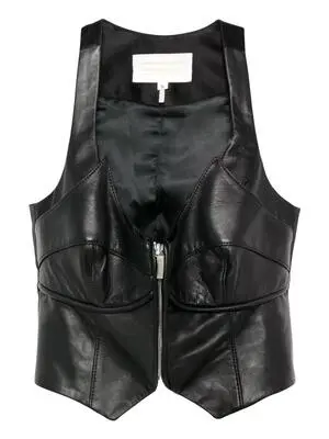 MITILIANE COUTURE Leather Vest - Black