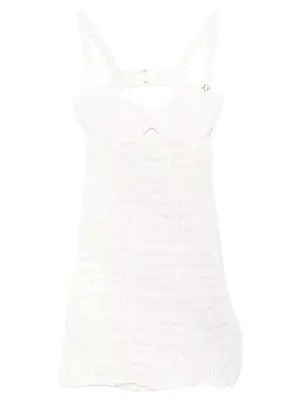Casablanca Crochet Bustier Mini Dress - White