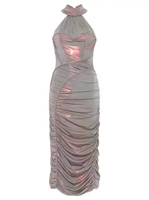 MITILIANE COUTURE Draped Midi Dress - Grey