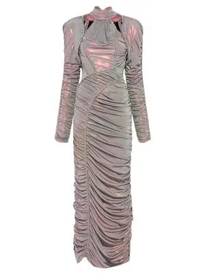MITILIANE COUTURE Holographic Maxi Dress - Grey
