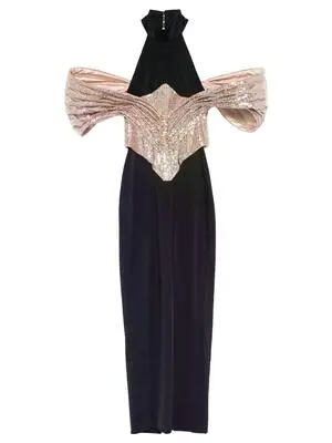 MITILIANE COUTURE Detachable Corset Maxi Dress - Black