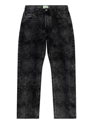 Aries Patterned Full Length Jeans - Black