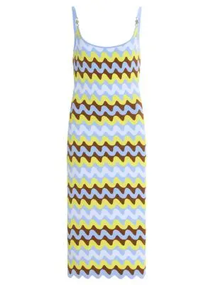 Versace Knit Midi Dress - Light Blue