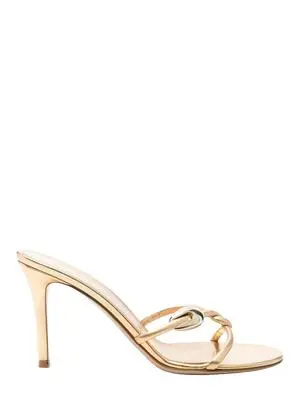 GIANVITO ROSSI 90mm Leather Sandals - Gold