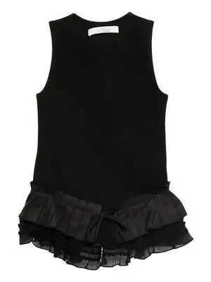 Rokh Ruffled Tank Top - Black