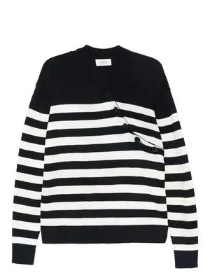 LANEUS Striped Sweater - Blue