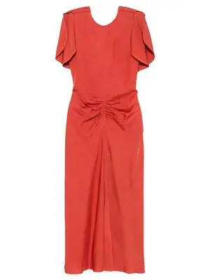 Victoria Beckham Draped Midi Dress - Red
