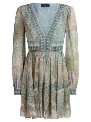 Etro Printed Mini Dress - Grey