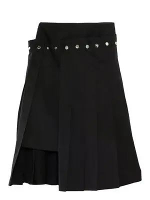 Rokh Layered Pleated Skirt - Black