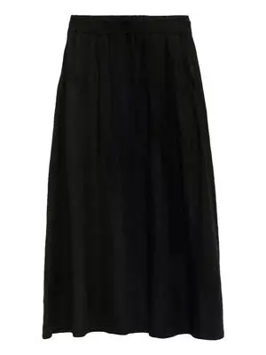 KAOS Linen Midi Skirt - Black