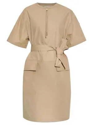 Moncler Belted Midi Dress - Neutrals