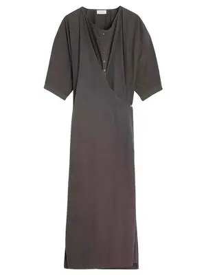 LEMAIRE Twisted Short-sleeve Maxi Dress - Brown