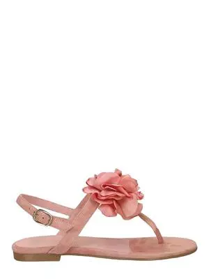 Pretty Ballerinas Flower-detailing Sandals - Pink