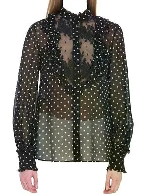 Valentino Garavani Plusdepois-print Georgette Shirt - Black