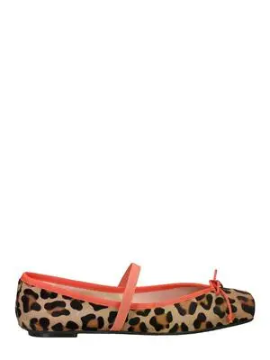 Pretty Ballerinas Leopard Print Ballerina Shoes - Brown