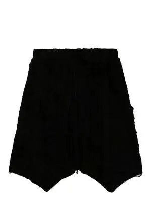 JULIUS Drop Crotch Fibroin Shorts - Black