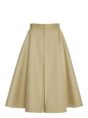 Bottega Veneta Compact Cotton-twill A-line Skirt - Neutral