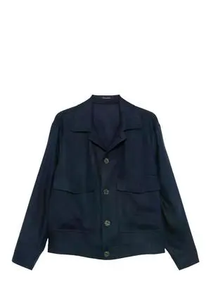 Tagliatore Linen Shirt Jacket - Blue