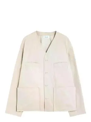 LEMAIRE Collarless Overshirt - Neutrals