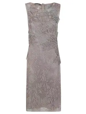Alberta Ferretti Embroidered Midi Dress - Neutrals
