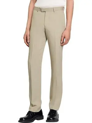 Sandro Classic Fit Suit Trousers - Light Kaki