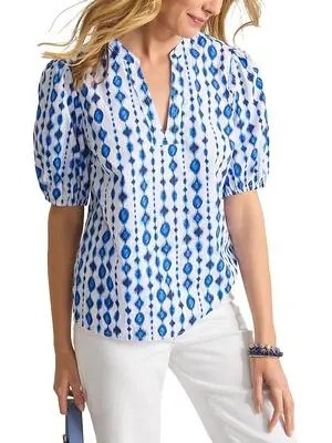 Tommy Bahama Crystalline Cove Puff Sleeve Top - White
