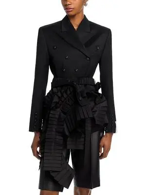 Rokh Pleated Blazer - Black