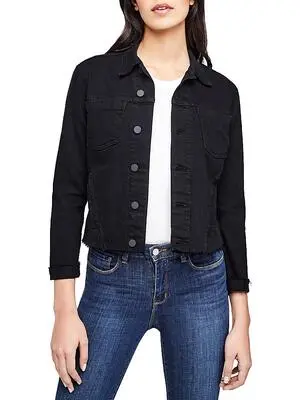 L'Agence Janelle Slim-fit Denim Jacket - Saturated Black