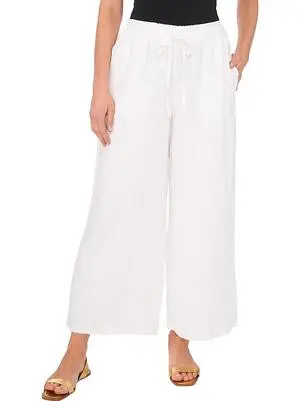 Vince Camuto Wide Leg Drawstring Pants - Ultra White