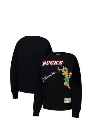 Mitchell & Ness Milwaukee Bucks Hardwood Classics Home Team Pullover Sweatshirt - Black