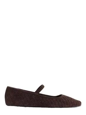 Madewell Woven Mary Jane Flats - Dark Roast