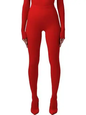 Naked Wardrobe Closed Toe Leggings - Red